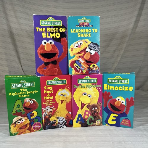 6 VHS Tapes LOT Sesame Street The Best Of Elmo Sharing Sing Hoot ...