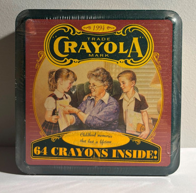 Vintage Crayola Collectors Colors Limited Edition Tin 64 Crayons 1994 ...