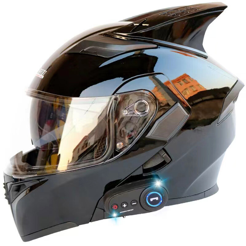 Motorcycle Double Lens Facelift Helmet Bluetooth Helmet Full Helmet ...