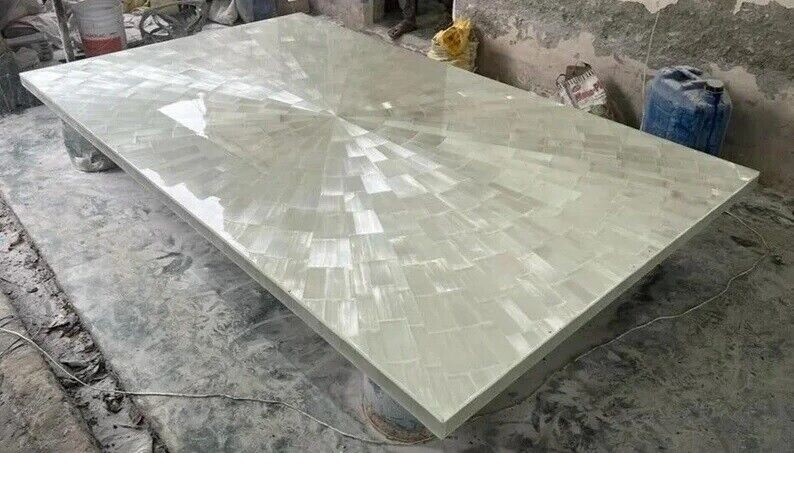 Selenite Table Top, Selenite Dining Table, Sunburst Table Top, Home ...