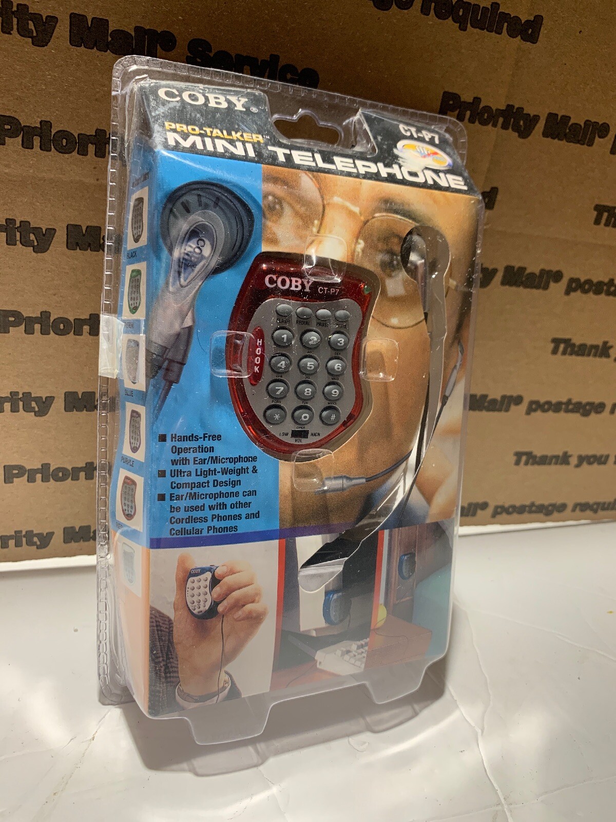 Coby Mini Hands-Free Telephone New CT-P7 Pro-Talker Ear & Microphone AS ...