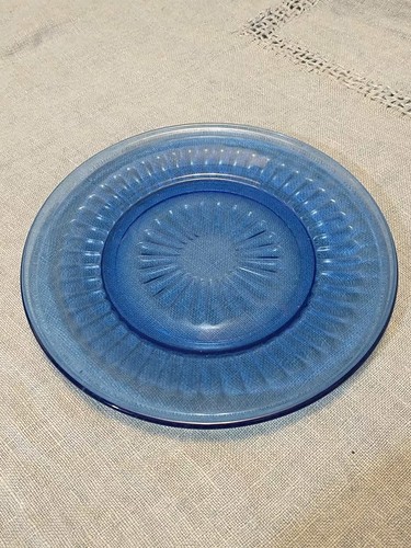 Vintage Hazel Atlas Cobalt Blue Depression Glass Plate - 6.75" | eBay