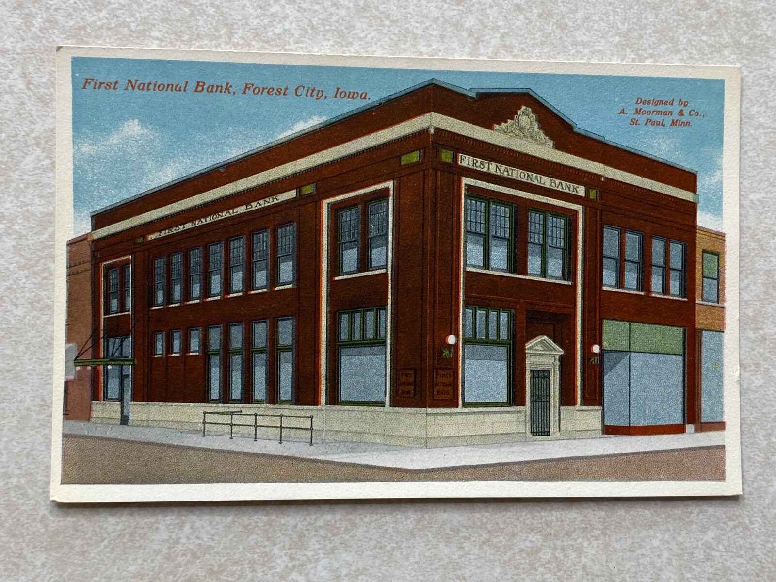 G1556 Postcard First National Bank Forest City IA Iowa | eBay