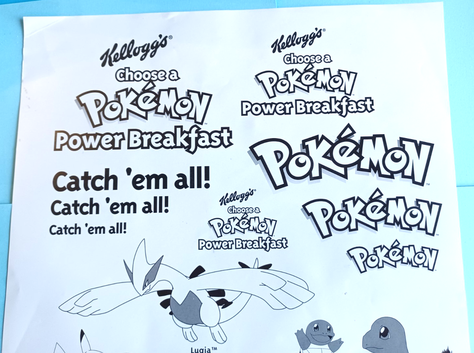 POKEMON VINTAGE 2000 KELLOG'S BREAKFAST CEREAL POWER BREAKFAST SELL ...