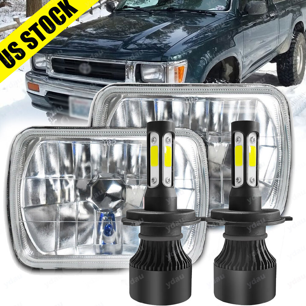 Pair 5X7" 7X6 LED Headlights Hi/Lo DRL For Toyota Tacoma 1995 1996 1997 ...