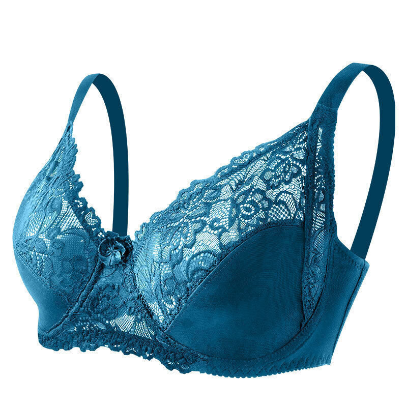 Women's Underwire Unlined Bra Minimizers Non-Padded Full Coverage Lace ...