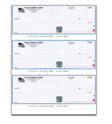 Printed Checks, 3 Per Page, High Security w/ Hologram, QuickBooks, Add ...