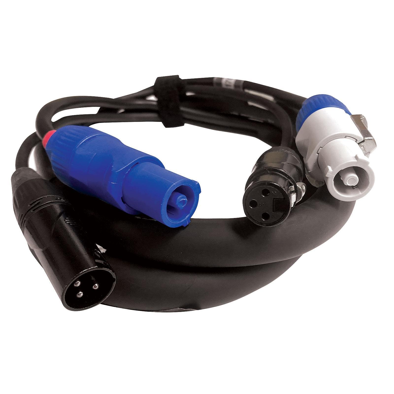 ProX 10FT Dual 14AWG Powerkon to Dual DMX Combo Link Jumper Cable [XC ...