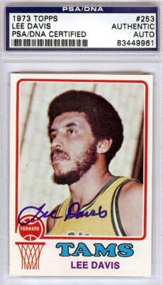 Lee Davis Autographed Signed 1973 Topps Card #253 Memphis Tams PSA/DNA ...
