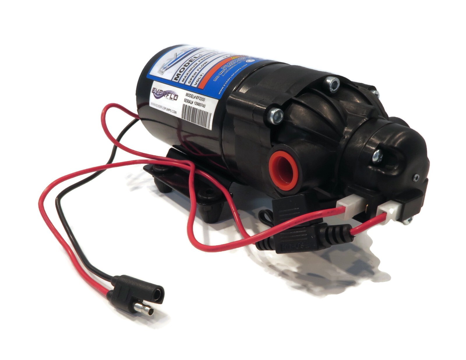 Everflo 2.2 GPM, 12 Volt, 70 PSI, Diaphragm Pump EF2200, EF2200-BOX ...