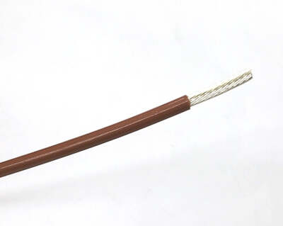 25' 14AWG BROWN Hi Temp PTFE Insulated Silver Plated 600 Volt Hook-Up ...