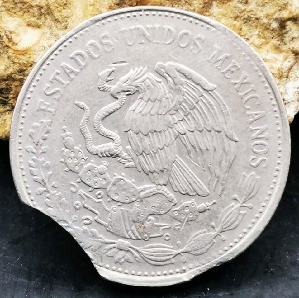 Mexico 1982 Mexico Nickel Coin 20 Pesos Error Coin Double Clipped KM ...