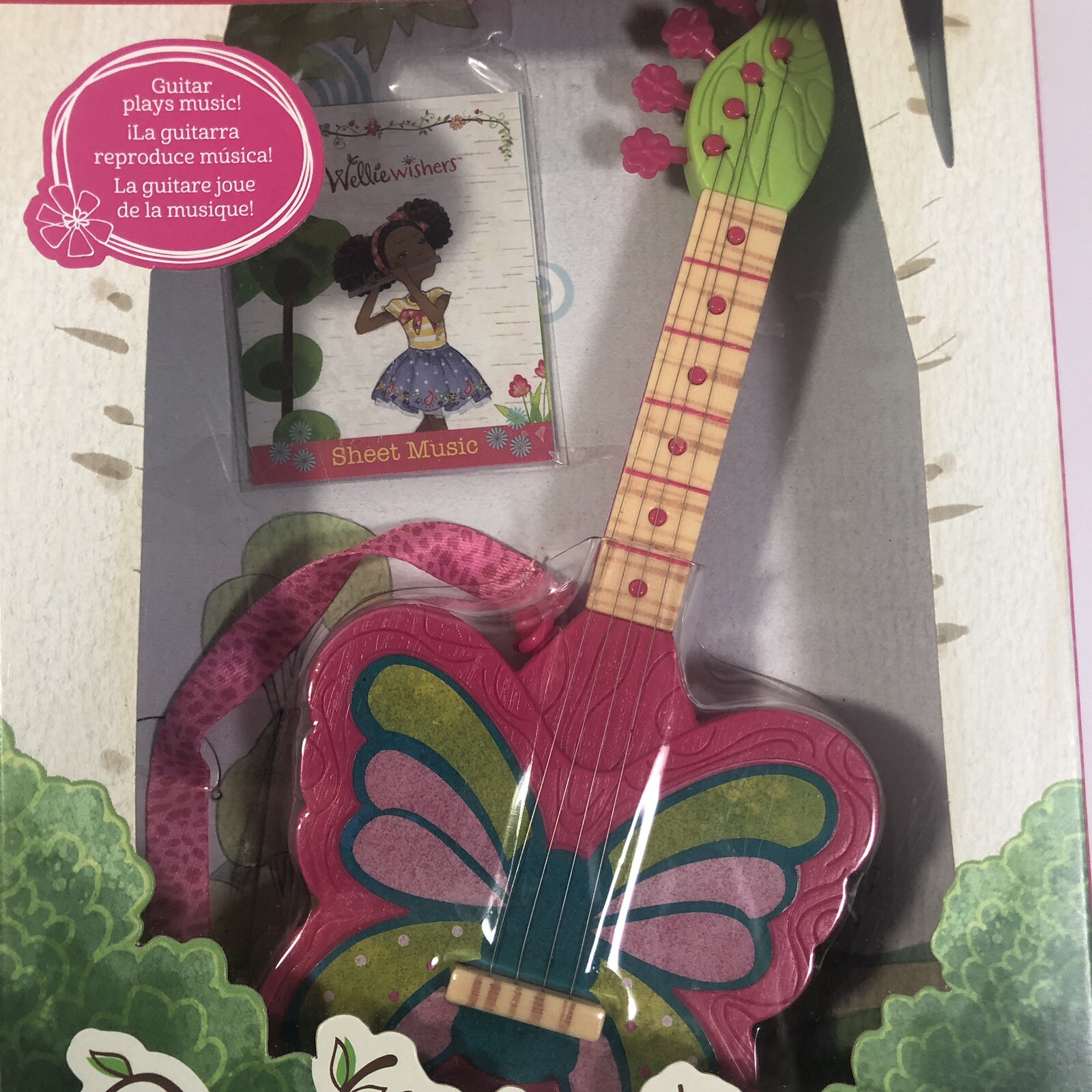 American Girl Wellie Wishers Strings Wings Guitar W/ Sheet Music Plays ...