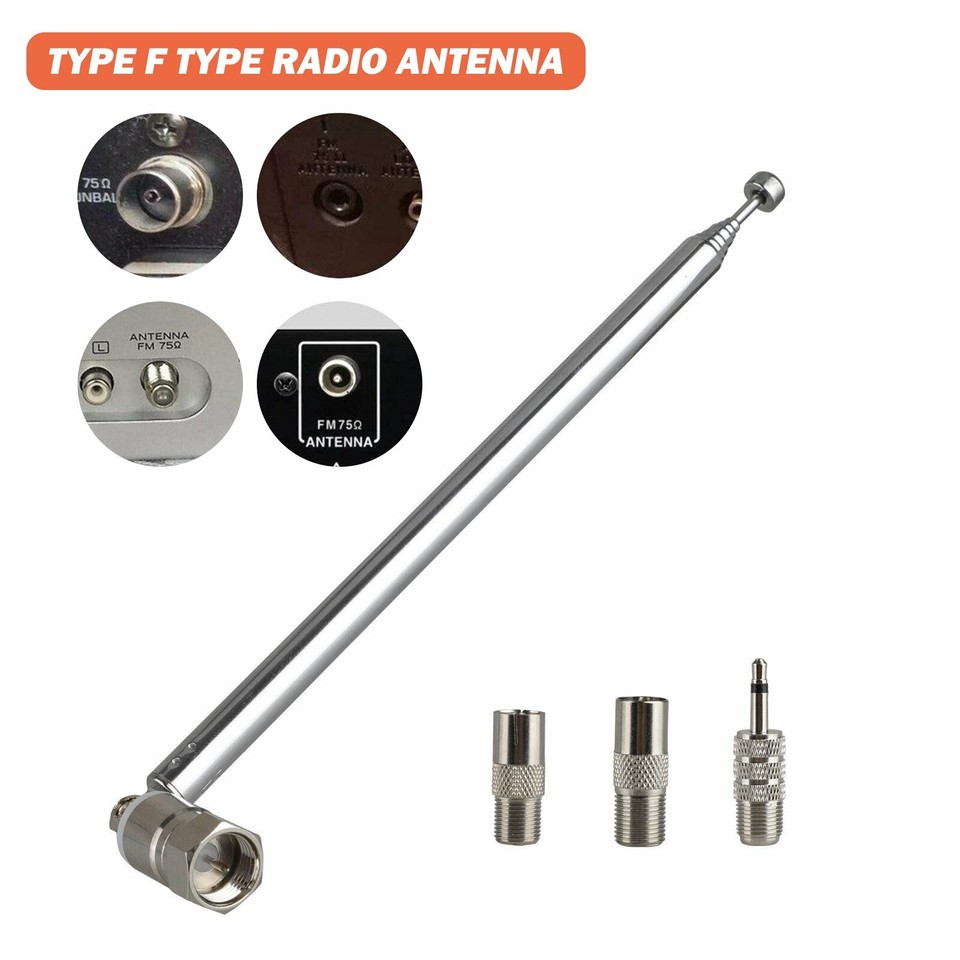 F Type Telescopic Aerial Antenna 75 Ohm with TV / 3.5 Adapter Bose Wave ...