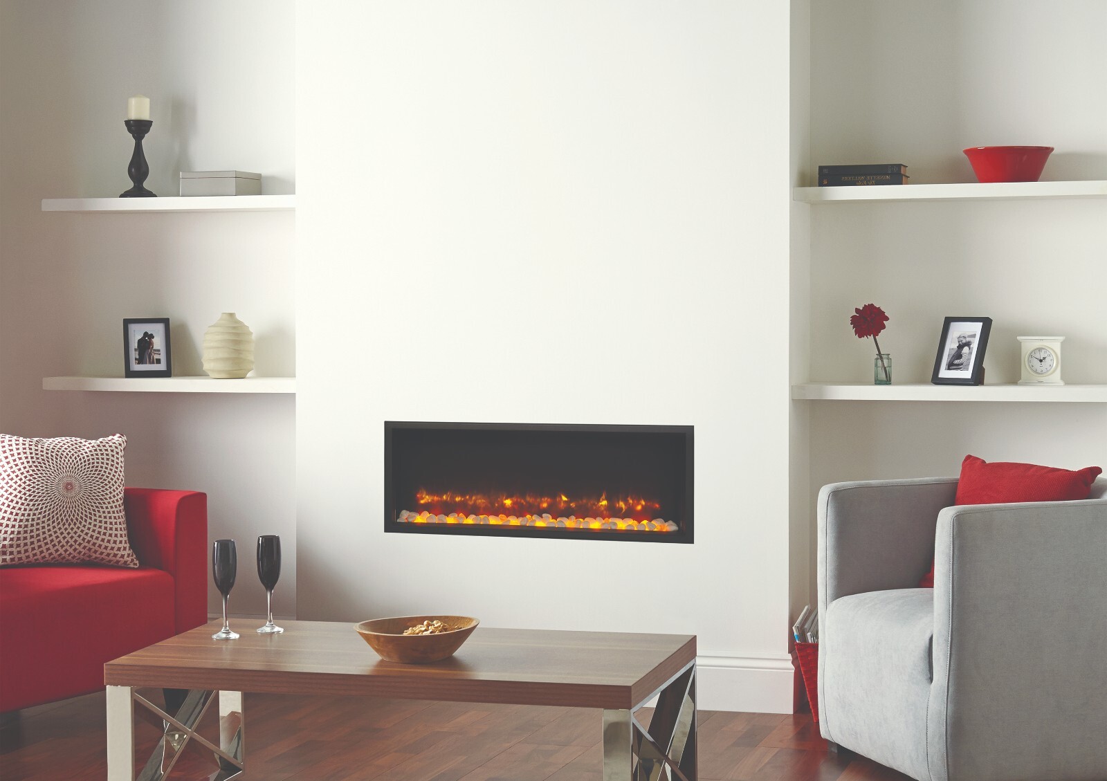 Gazco Radiance 85R Inset Electric Realistic LED Fire Media Wall ...