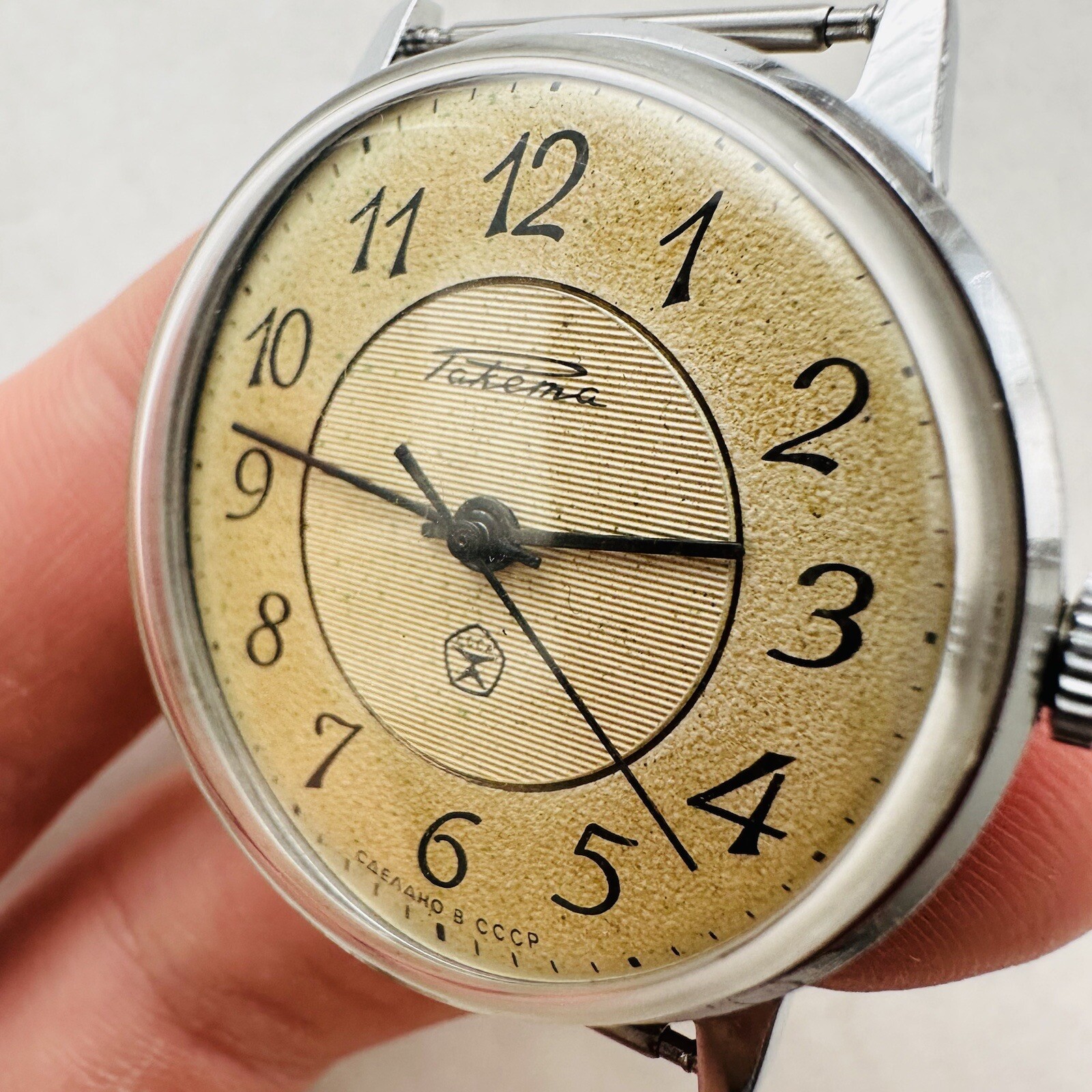 RARE Raketa 2609.HA PChZ USSR Watch Wrist White Soviet Vintage Men's ...