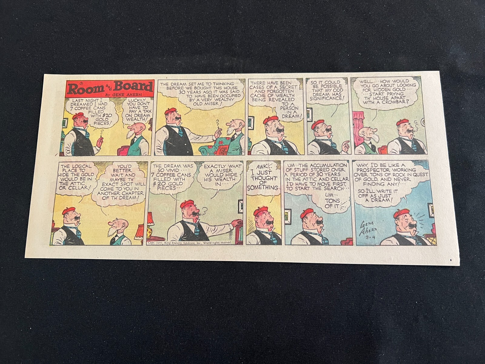 #03a ROOM AND BOARD by Gene Ahern Lot of 3 Sunday Third Page Comic ...