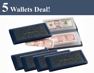 5 Pocket Albums for Banknotes Currency Paper Money Dollar Bills 20 ...