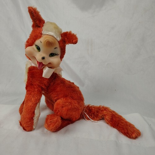 Vintage Rushton Star Creation Rubber Face Fox 1950s Orange White | eBay