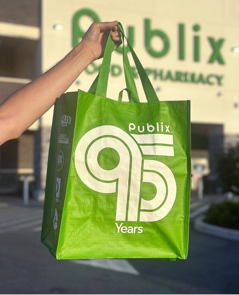 New PUBLIX SUPER MARKET 95 Anniversary Years Reusable Shopping Grocery ...