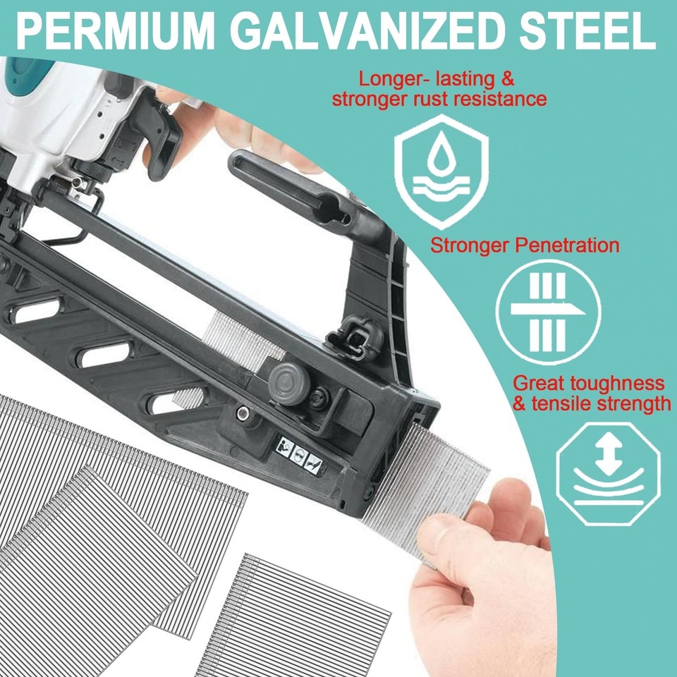 18 Gauge Brad Nails 2 Inch, 18GA Brad Nails Galvanized Small Finishing ...