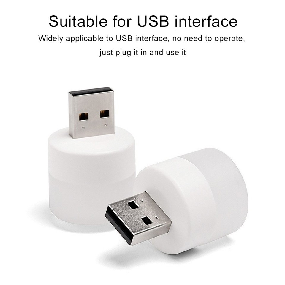 1x Mini USB Plug-in LED Night Light Portable Night Lamp Bedroom Decor ...
