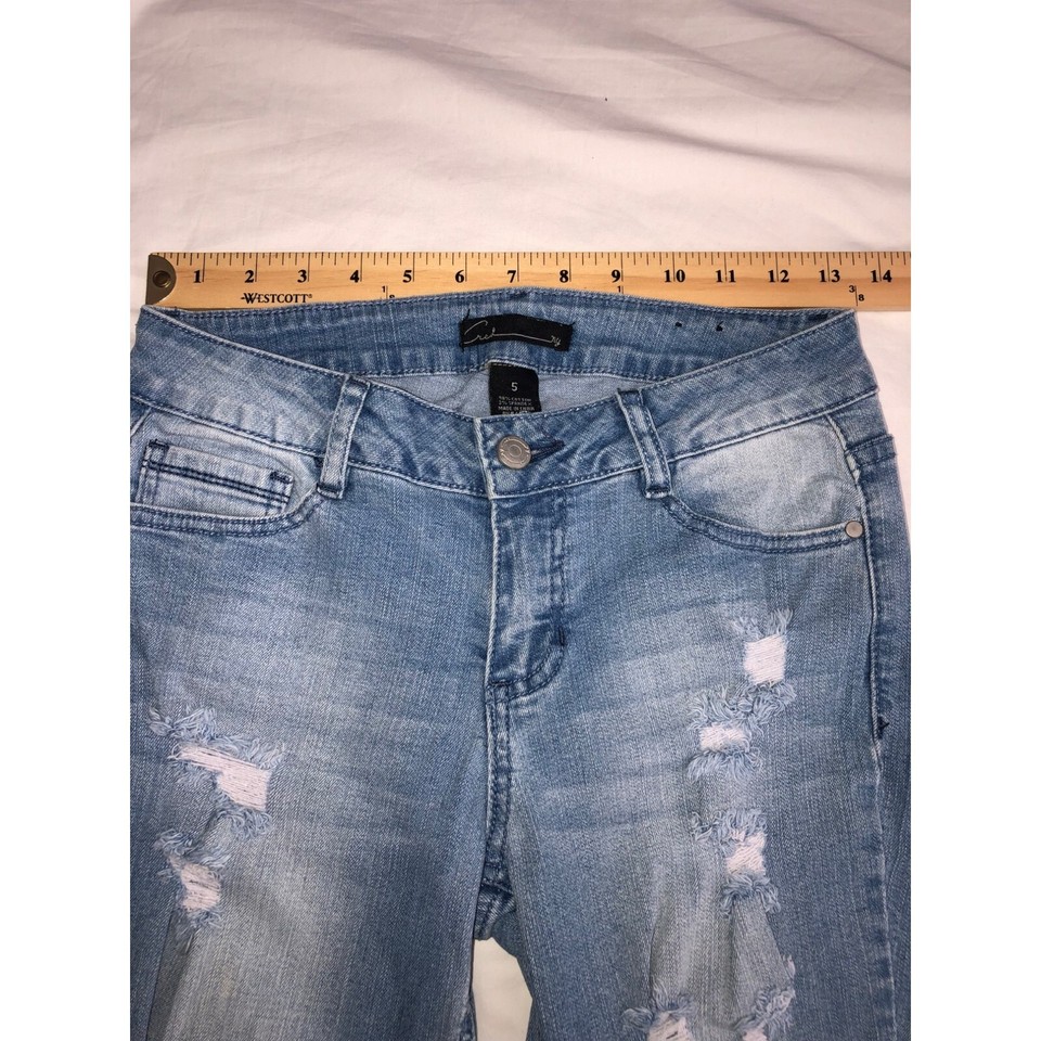 Jeans Size 5 Rolling Stones Painted Upcycled Distressed Blue Skinny ...