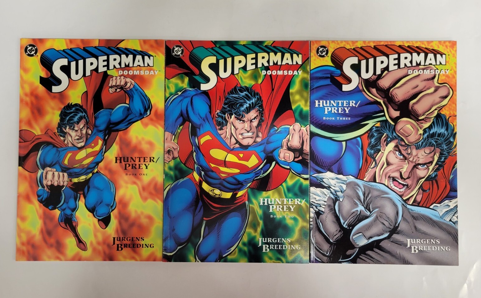 Superman Doomsday - HUNTER / PREY BOOKS 1, 2, 3 - 1994 - DC - Jurgens ...