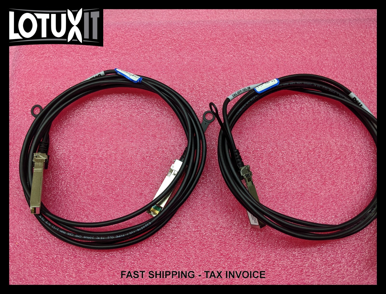 LOT OF 2 Dell DAC-SFP-10G-3M Direct Attach Cable 53HVN | eBay Australia