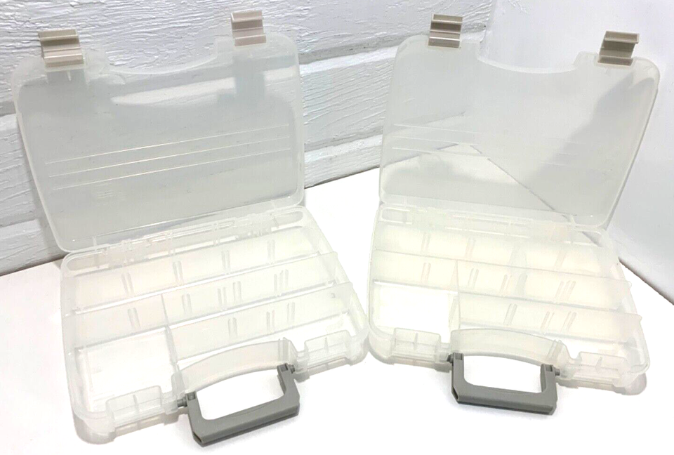 PLANO Clear Plastic Craft Hobby Collector Organizer Boxes Dividers ...