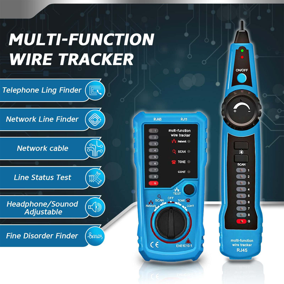 BSIDE FWT11 Network Cable Tester Detector RJ11 RJ45 Cat5/6 Wire Tracker ...