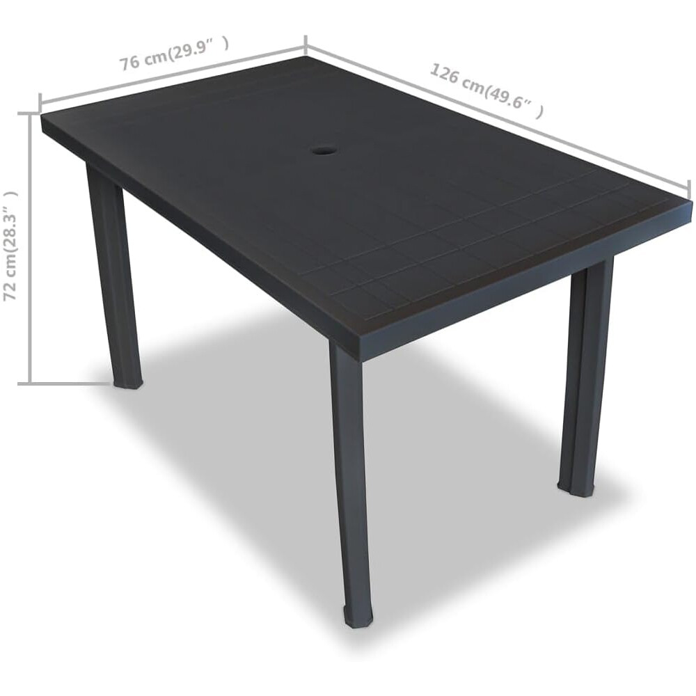 Large Summer Plastic Outdoor Rectangle Table, Garden Patio, Dining ...
