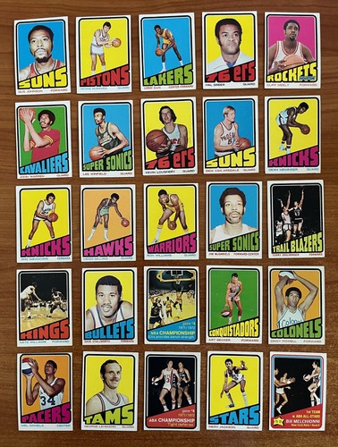 VINTAGE 1972-1973 TOPPS BASKETBALL CARD LOT NBA ABA 25 DIFFERENT - MID ...