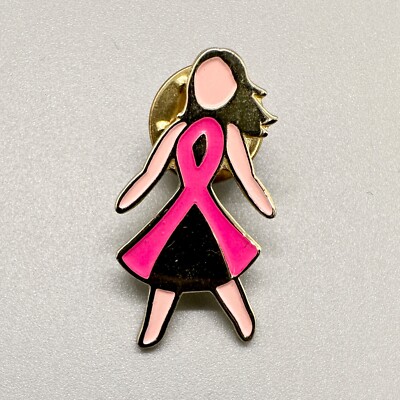 TOPS KOPS Award Enamel Gold Tone Lapel Pin - "Breast Cancer Pink Ribbon ...