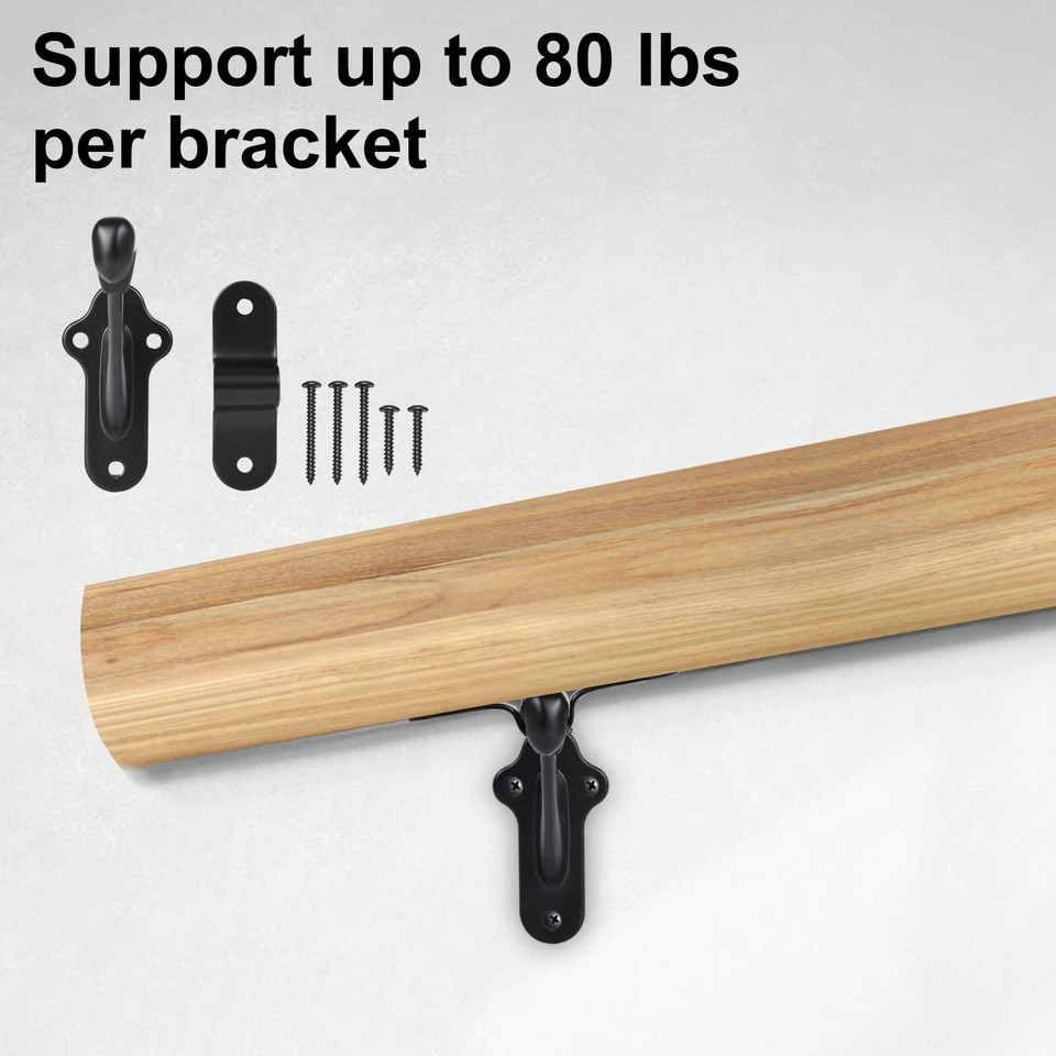 RealPlus 12 Handrail Bracket, 3" Staircase Hand Rail Brackets for Stair ...