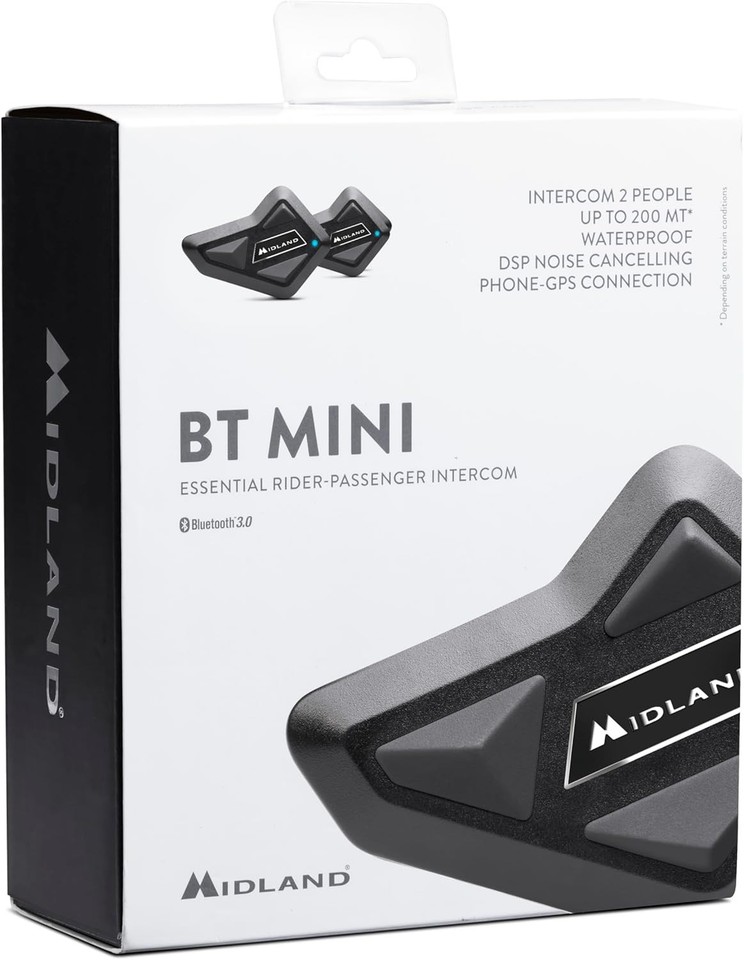 Midland BT Mini Motorcycle Bluetooth Rider Helmet Intercom System 2 ...