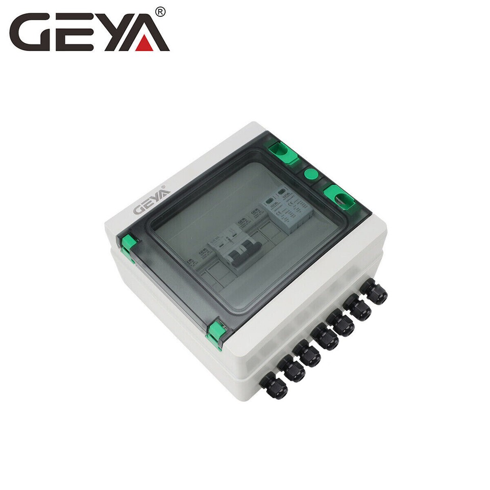 GEYA Solar PV Combiner Box Plastic 15A 2string 500DC Circuit Breaker ...