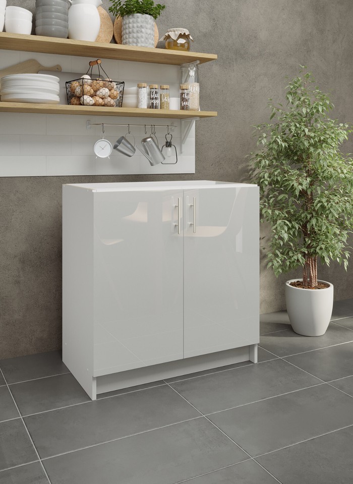 JD Greta Kitchen Units 300-1200mm Wall Base Sink Oven Cabinets - White ...
