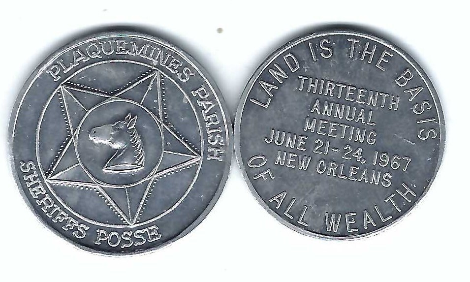 1967 AMERICAN PETROLEUM LANDMEN OIL WELL LOUISIANA POSSE COINS TOKENS ...