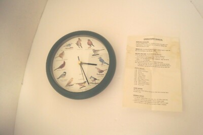 Singing Birds Quartz Chirping Clock MFA 1997 12 Bird Sounds Green 8 ...