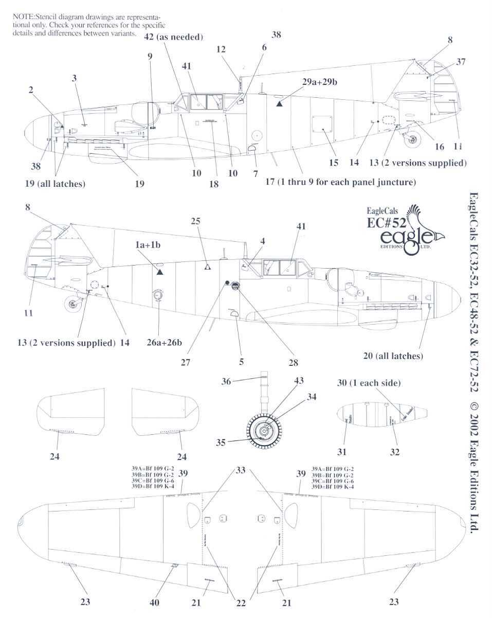 EagleCals Decals 1/48 Bf-109 MAJOR HANS ASSI HAHN Special Airbrushed ...
