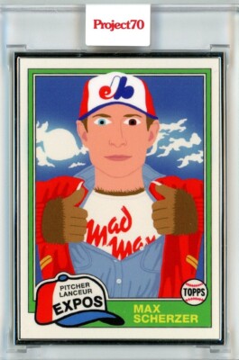 2021 TOPPS PROJECT 70 MAX SCHERZER BY KEITH SHORE AP 10/51 SILVER FRAME ...