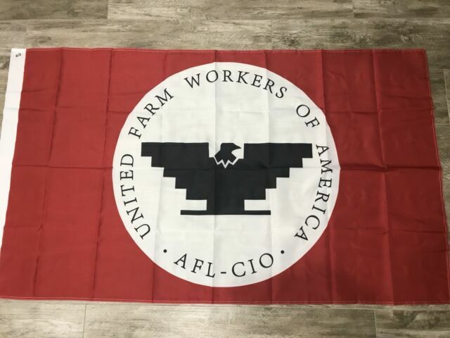 United Farm Workers Flag 3x5 ft UFW Union Black Eagle Logo Farmers ...
