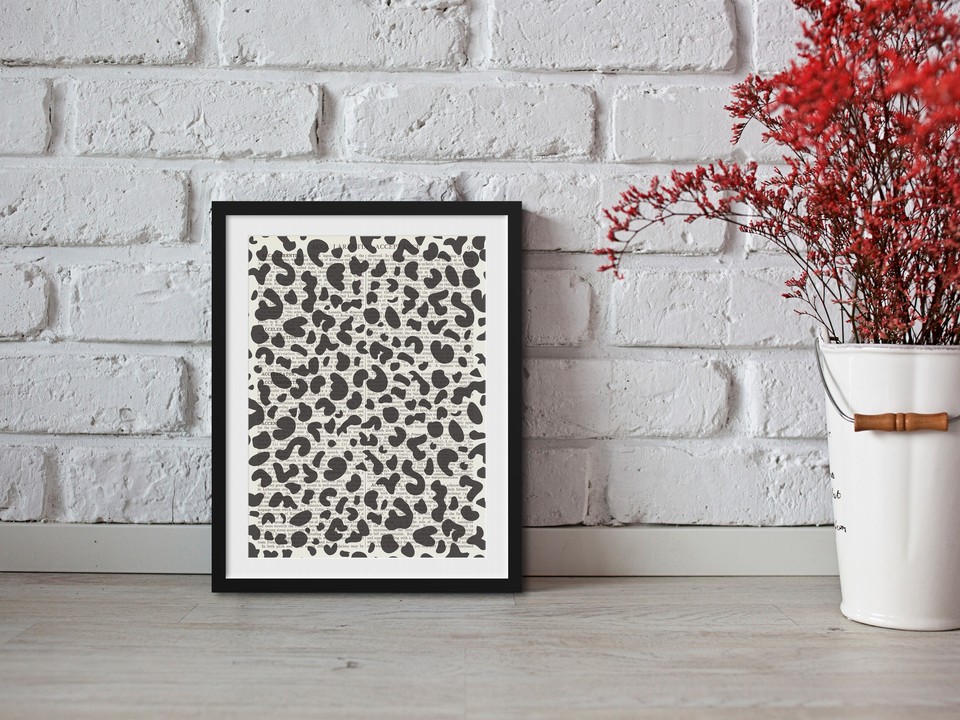 Dictionary Art Page Leopard Print quote Large Book Print FRAMED | eBay