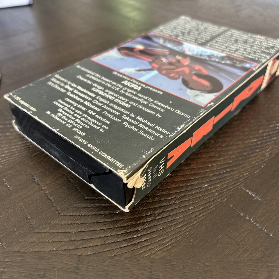 AKIRA 1989 VHS Streamline Pictures English Dub Widescreen Version ...