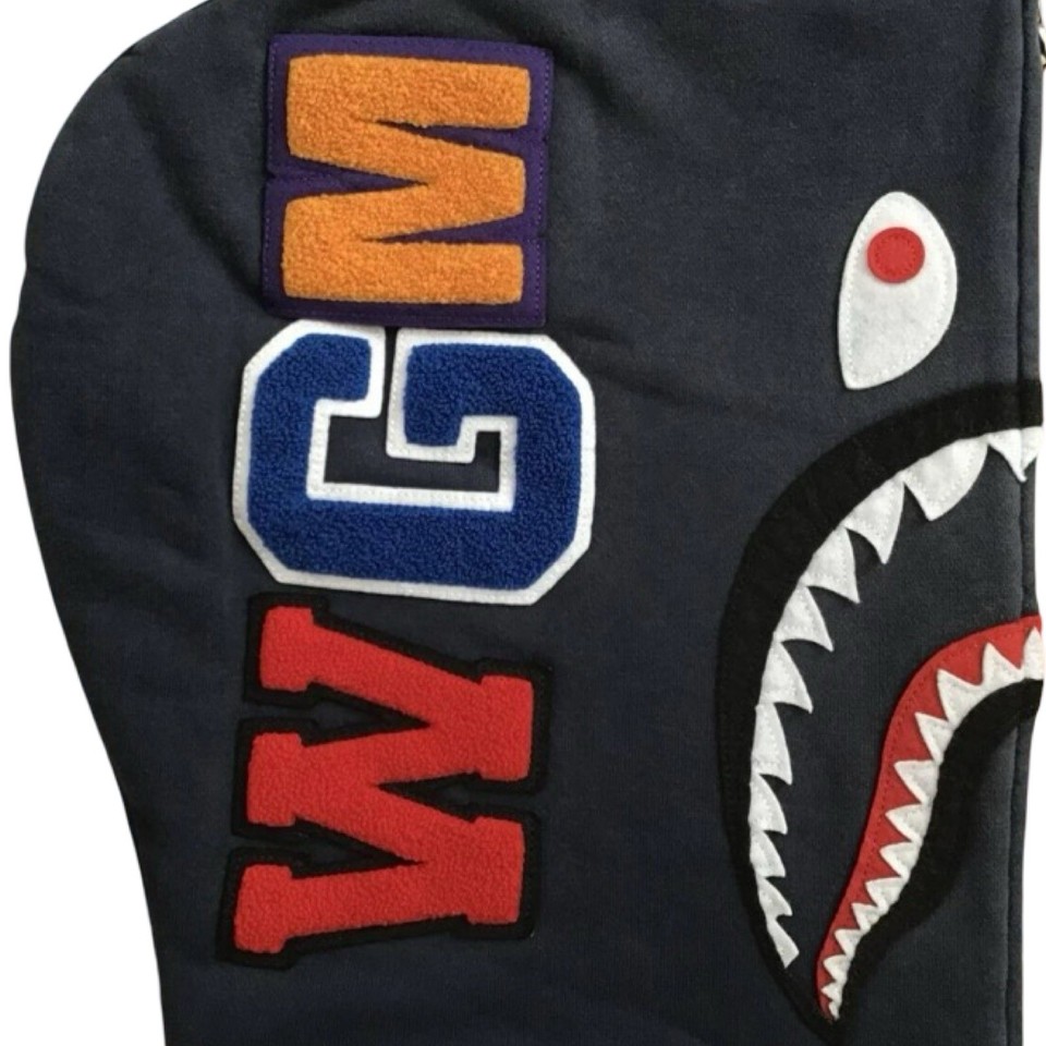 BAPE logo multi fonts shark zip hoodie A Bathing Ape Size XXXL ...