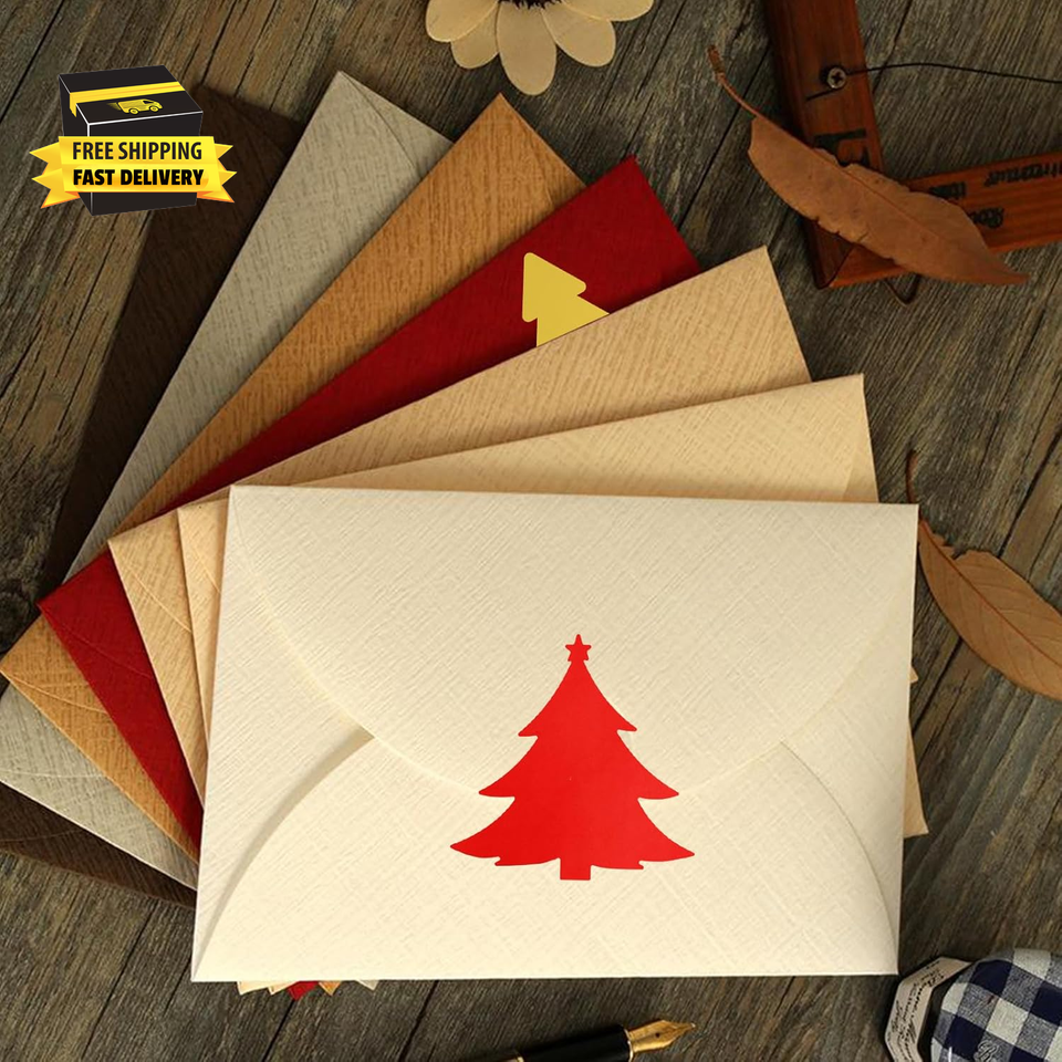 Christmas Tree Stickers for Envelope Seal Self Adhesive Merry Christmas ...