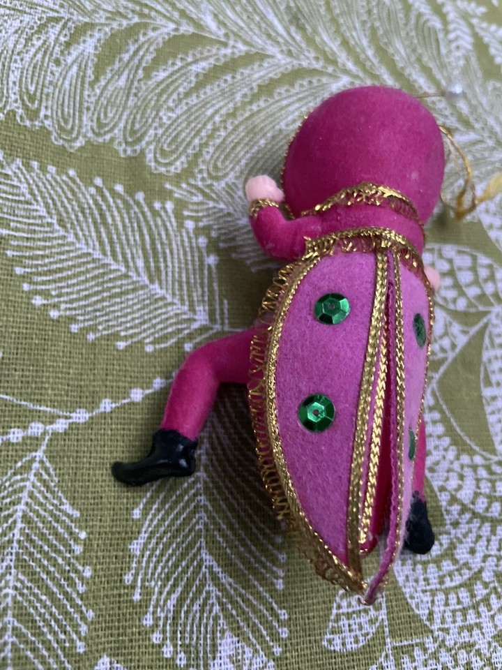 RARE Vintage 60's Hot Pink Pixie Bug Anthropomorphic Christmas Ornament ...