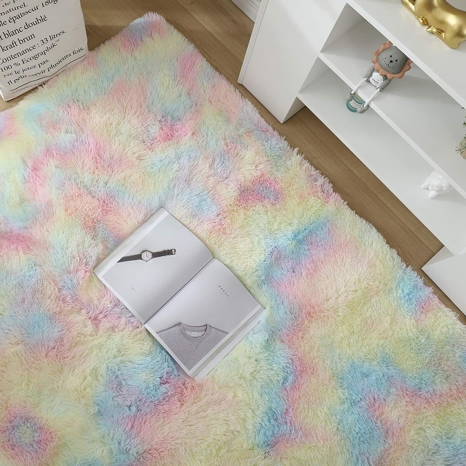 Fluffy Rugs Rug Carpet Large Shaggy Super Soft Mat Living Room Bedroom ...