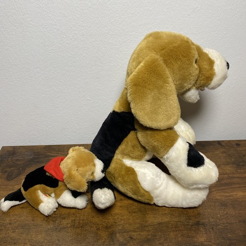 Build a Bear Beagle Stuffed Plush Dog & Baby Mini Beagle Pup with ...